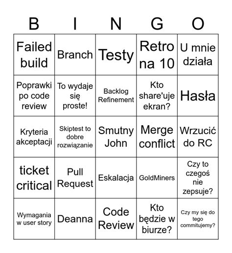 Agile Bingo Card