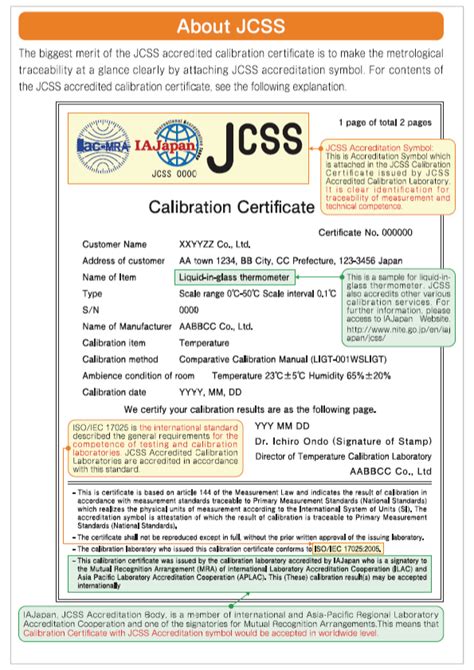 Jcss Calibration Certificate At Joshua Calyute Blog