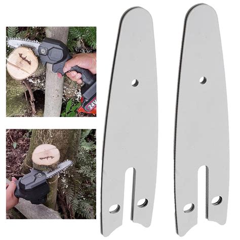 Placa Guia 4 Polegadas Kit 2 Uni Sabre De Mini Motosserra Reposiçao Jardim Podagem Corta Madeira