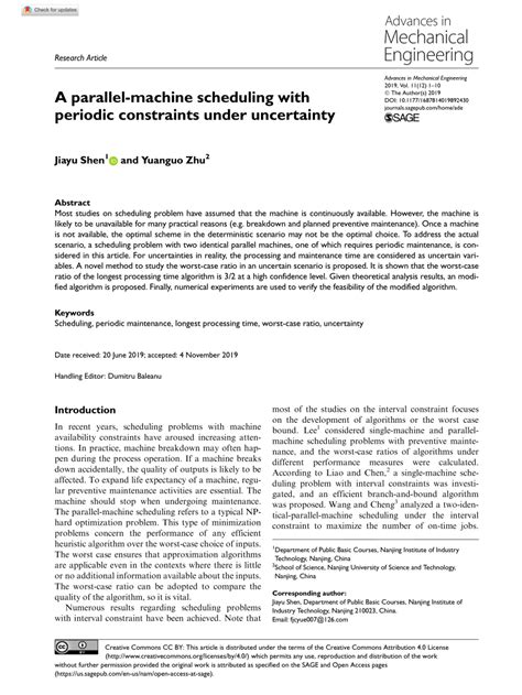 pdf a parallel machine scheduling with periodic constraints under