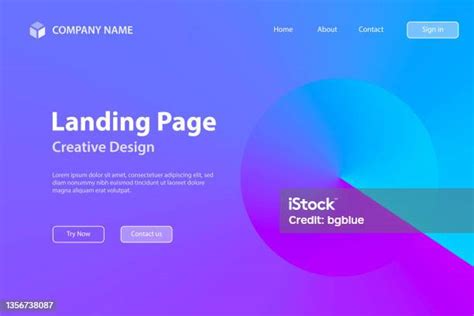 방문 페이지 템플릿 블루 그라데이션 색상으로 추상 적 디자인 트렌디 한 배경 0명에 대한 스톡 벡터 아트 및 기타 이미지 0