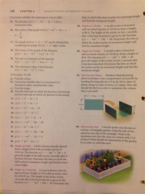 Solved SECTION Analyzing Graphs Of Quadratic Functions Chegg