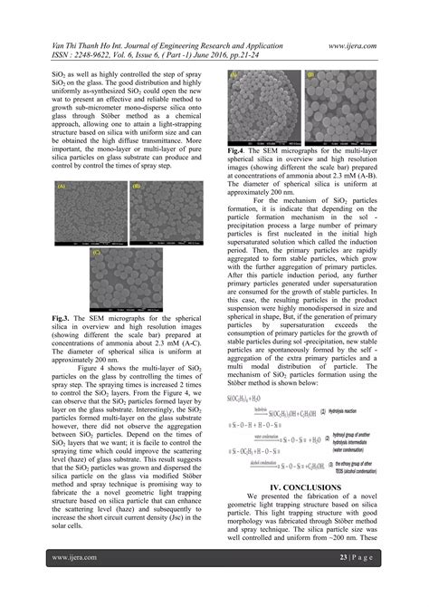 Growth And Dispersion The Silica Particle On The Glass Via Modified