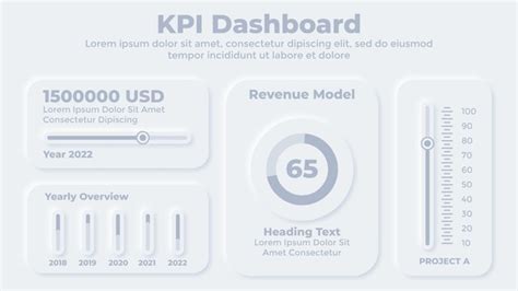 Premium Vector Neumorphic Kpi Dashboard And Graphical Chart Elements