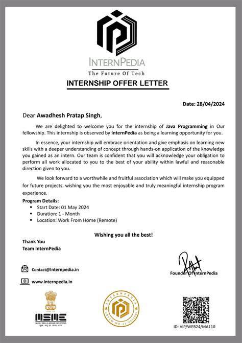 awadhesh pratap singh on linkedin internship internpedia