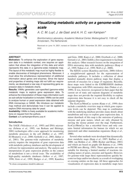 Pdf Visualizing Metabolic Activity On A Genome Wide Scale