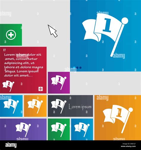 Flag Icon Sign Buttons Modern Interface Website Buttons With Cursor Pointer Vector Stock