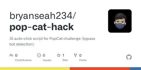 Github Bryanseah Pop Cat Hack Js Auto Click Script For Popcat