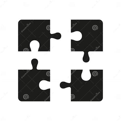Square Puzzle Challenge Game Idea Teamwork Glyph Pictogram Jigsaw
