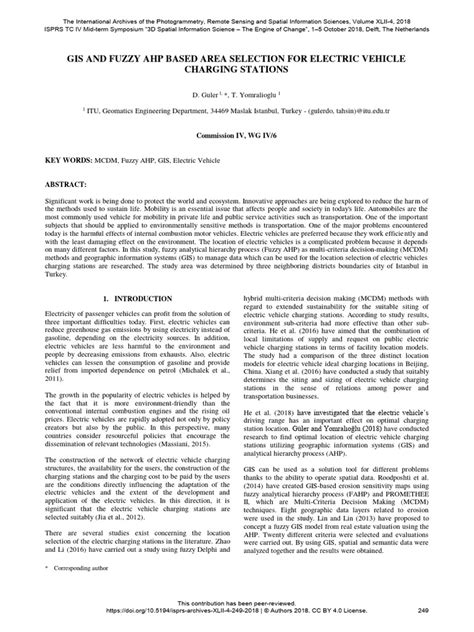 gis and fuzzy ahp based area selection for electric vehicle charging