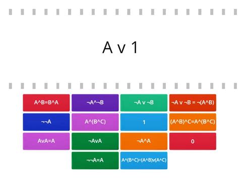 Boolean Rules And Identities Quiz Find The Match