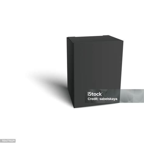 빈 현실적인 마분지 상자 이랑 텍스트나 상표를 위한 빈 공간을 가진 까만 종이 포장 0명에 대한 스톡 벡터 아트 및 기타 이미지 0명 3차원 형태 개념 Istock