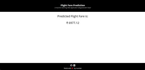 Github Mandarvast19flight Fare Prediction Deployment This App Is Built Using Flask And Is