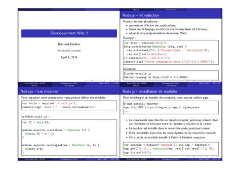 Développement Web avec Node js CoursInfoPDF