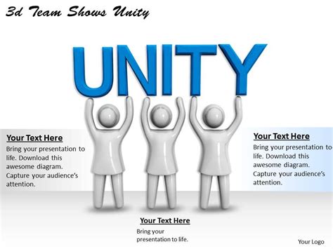 3d Team Shows Unity Ppt Graphics Icons Powerpoint Powerpoint Slide Images Ppt Design