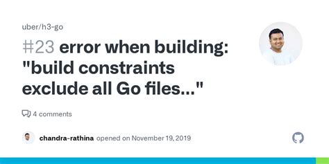 Error When Building Build Constraints Exclude All Go Files