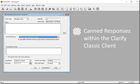 Canned Responses Within The Clarify Classic Client Clarify Solutions
