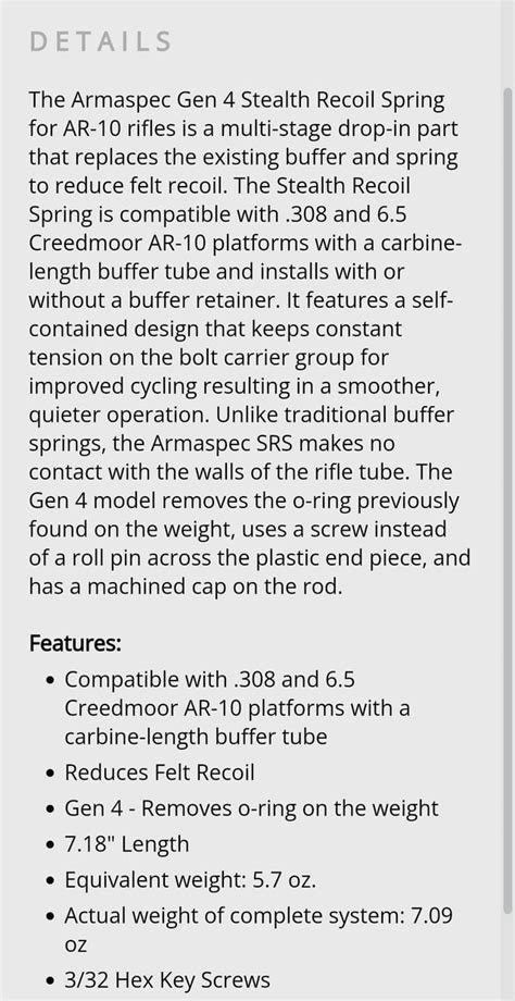 Armaspec Buffer System Rar15