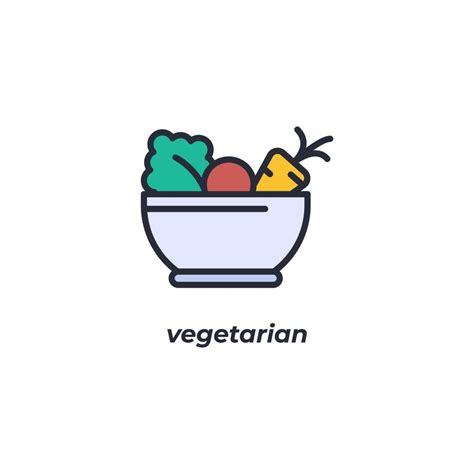 Vector Sign Vegetarian Symbol Is Isolated On A White Background Icon
