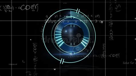 animation of scope scanning and mathematical equations on black