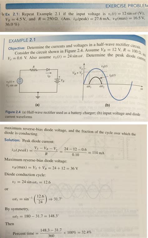 Solved If The Input Voltage Is V S T 12 Sin Omega T V Chegg Com