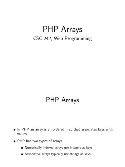 Php Arrays Pdf