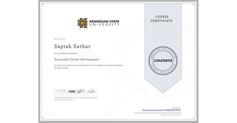 Saptak Sarkar On Linkedin Completion Certificate For Successful Career