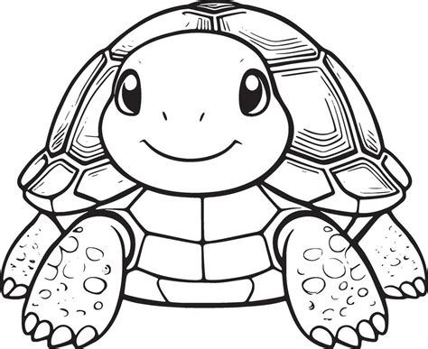 Turtle Coloring Cartoon Pages Cute Tortoise Drawing Funny Color Clipart