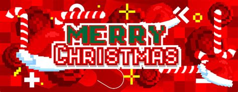 즐거운 성탄절 기하학적 그래픽 배경이 있는 픽셀화된 단어입니다 벡터 만화 그림입니다 크리스마스에 대한 스톡 벡터 아트 및 기타 이미지 크리스마스 고풍스런 산타 클로스