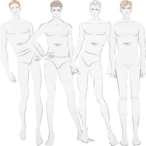 4pcs Fashion Mannequin Ruler Male Curve Template Ruler Set Human