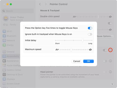 how to move your mouse pointer using your mac keyboard