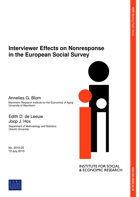 Pdf Interviewer Effects On Nonresponse In The European Social Survey