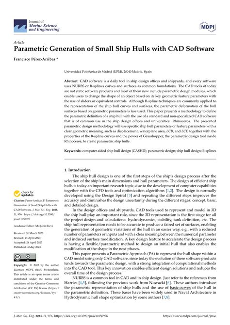 Pdf Parametric Generation Of Small Ship Hulls With Cad Software