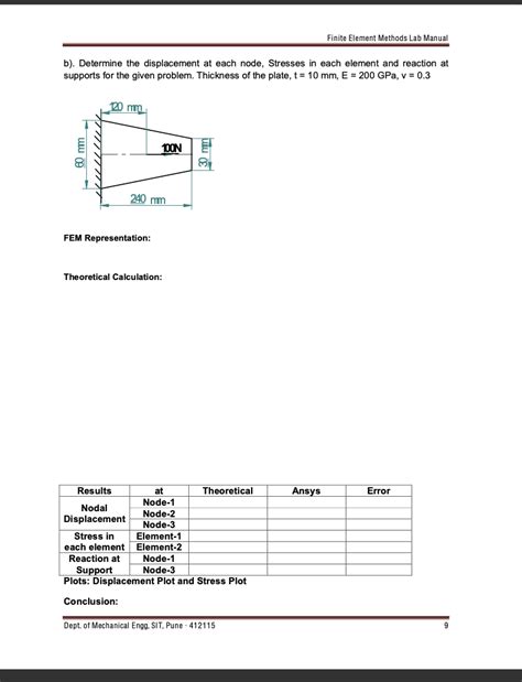 Solved Finite Element Methods Lab Manual B Determine The Chegg