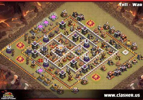 Town Hall 11 War Base Map 2 Clash Of Clans Clasher Us Artofit