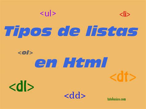tipos de listas en html tutobasico