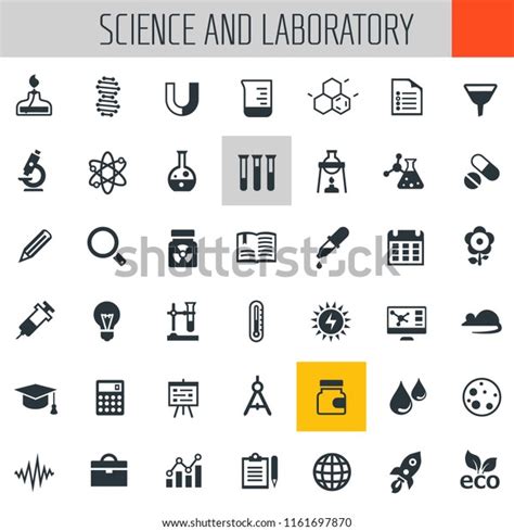Science Laboratory Icon Set Stock Vector Royalty Free 1161697870 Shutterstock