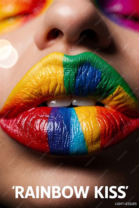 Lively Rainbow Kiss Image For Eyecatching Displays Premium Ai