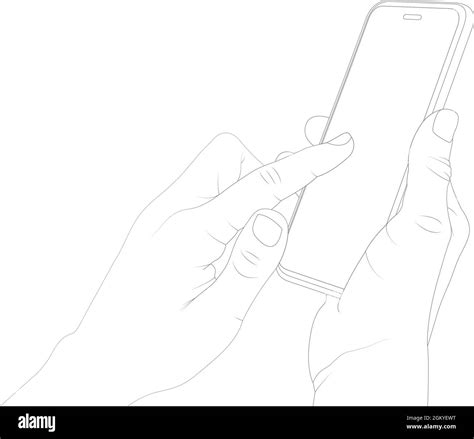 Touching The Empty Phone Screen With Woman Hand Device Screen