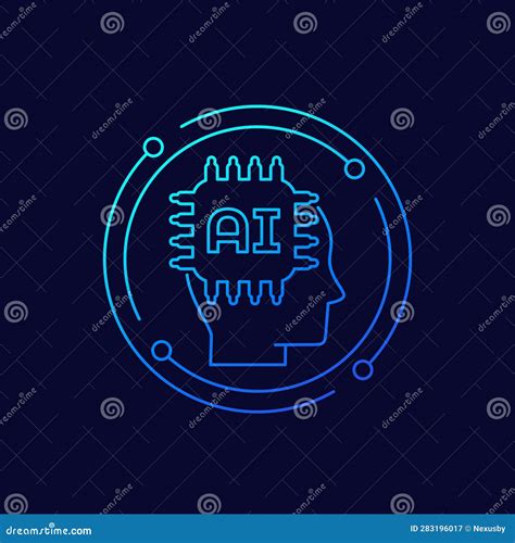 Ai Technology Icon Artificial Intelligence Stock Vector Illustration