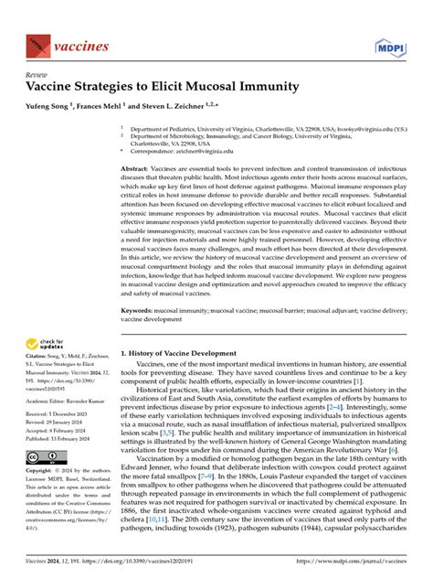 Vaccine Strategies To Elicit Mucosal Immunity Pdf Vaccines Epithelium