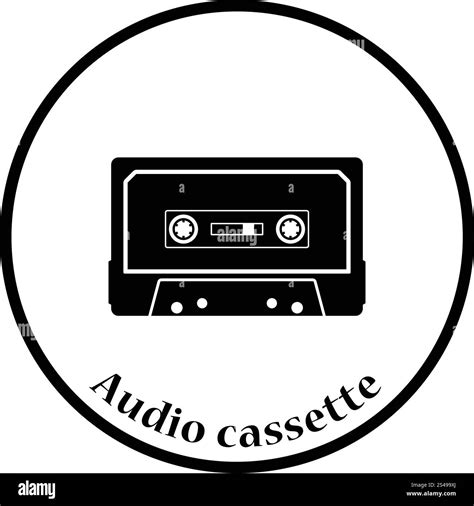 Audio Cassette Icon Thin Circle Design Vector Illustration Stock