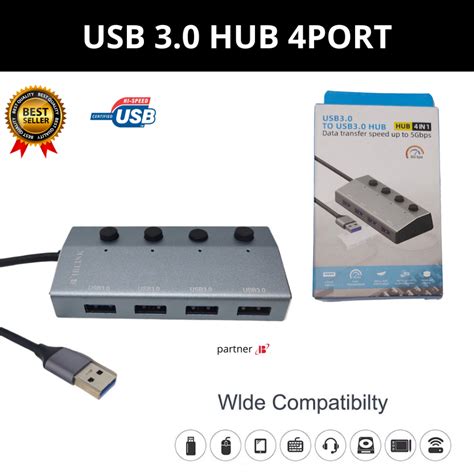 Jual Usb Hub Port Usb Hub With Power Switch Led Alumunium Shopee Indonesia