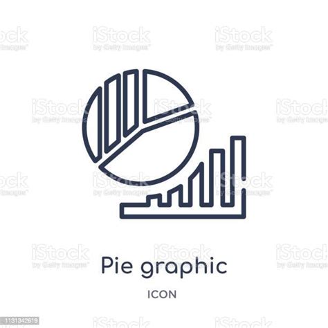 Linear Pie Graphic Icon From Business Outline Collection Thin Line Pie Graphic Icon Isolated On