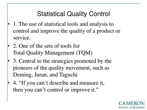PPT Statistical Quality Control PowerPoint Presentation Free Download ID