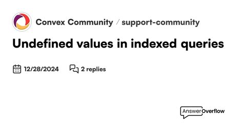 Undefined Values In Indexed Queries Convex Community