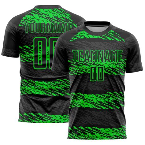 2024 Custom Black Neon Green Sublimation Soccer Uniform Jersey Sale