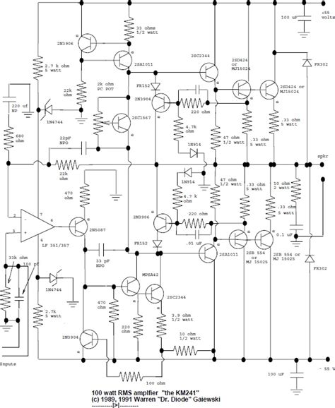 Audio Amplifier Schematic Diagram