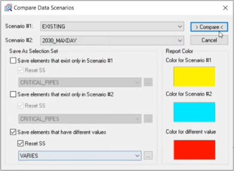 Scenario Management Comparing Two Scenarios Autodesk