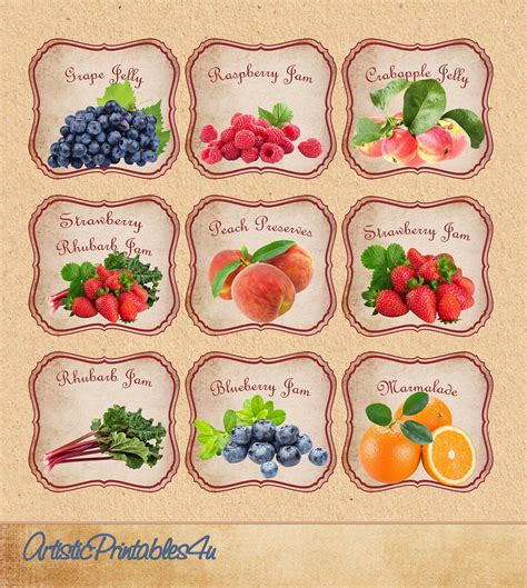 9 Jam Labels In Two Sizes Printable And Instant Download Digital Jam